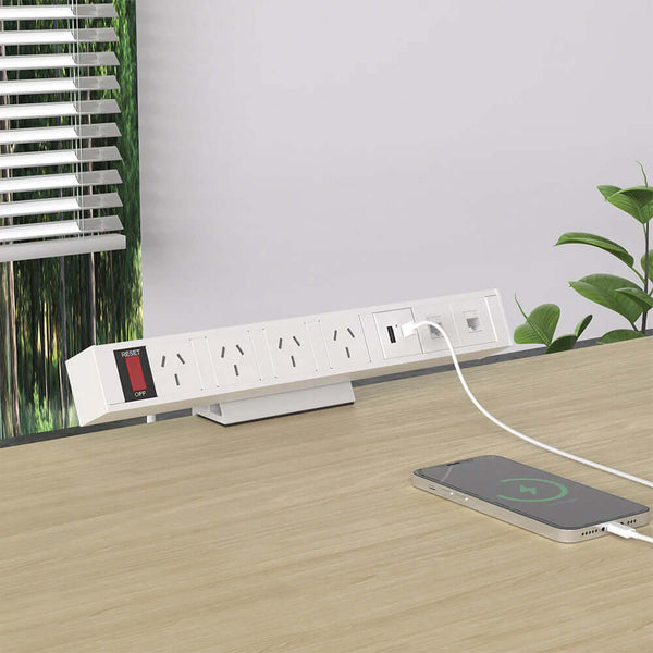 Desktop Power Board with USB and Data Access - Ergonomics Now