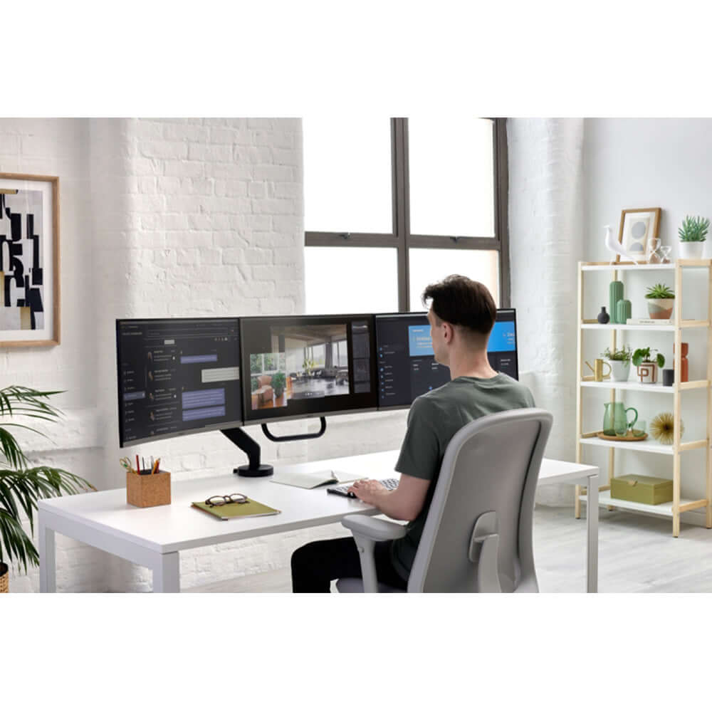 Flo X Triple Monitor Arm: Ergonomic Adjustable Mount for Heavy Screens ...