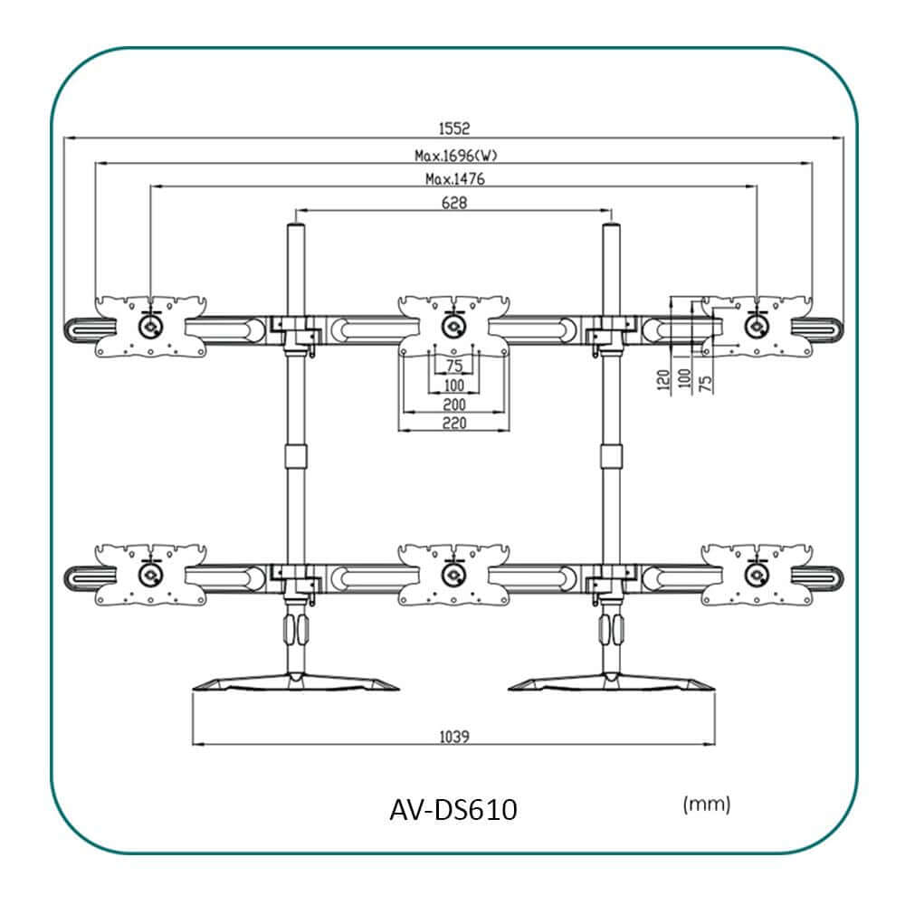 Aavara Six Monitor Stand: Weighted to Sit on your Desk - Ergonomics Now