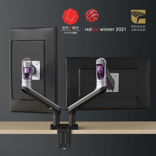 LINUS Aluminum Spring-Assisted Dual Monitor Arm - Ergonomics Now