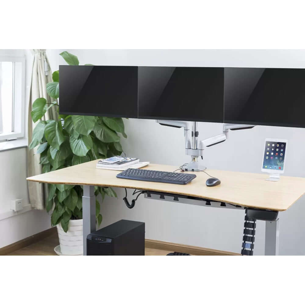 Vida Triple Monitor Arm with Counterbalance Technology - Ergonomics Now
